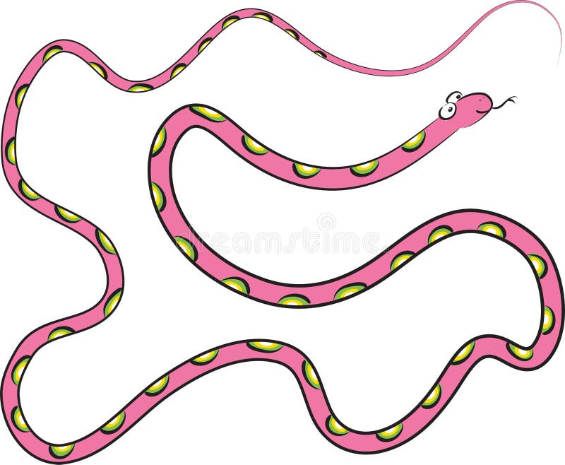 Vector Drawing Colourful Long Snake Icon Sign Stock Vector ...