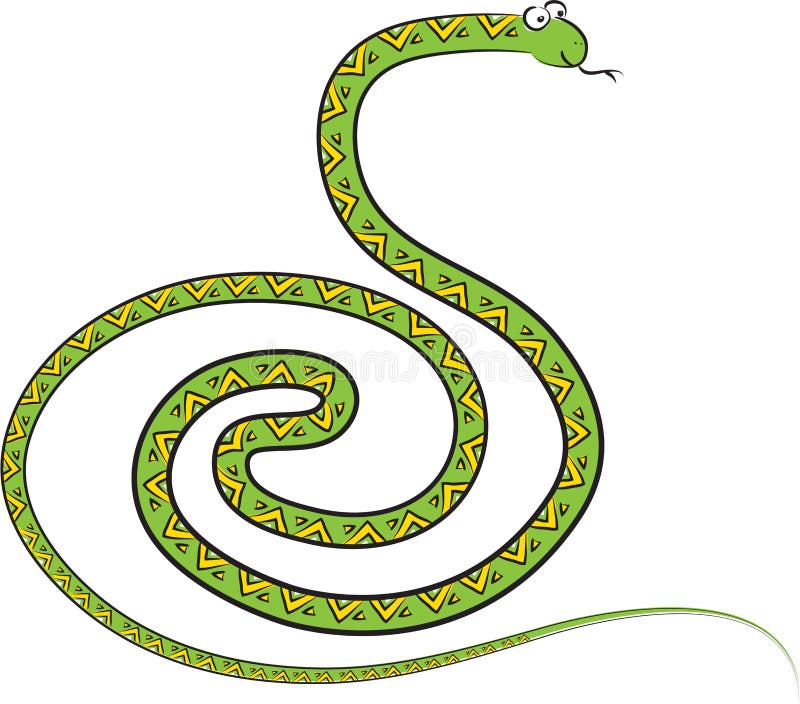 Vector Drawing Colourful Long Snake Icon Sign Stock Vector ...