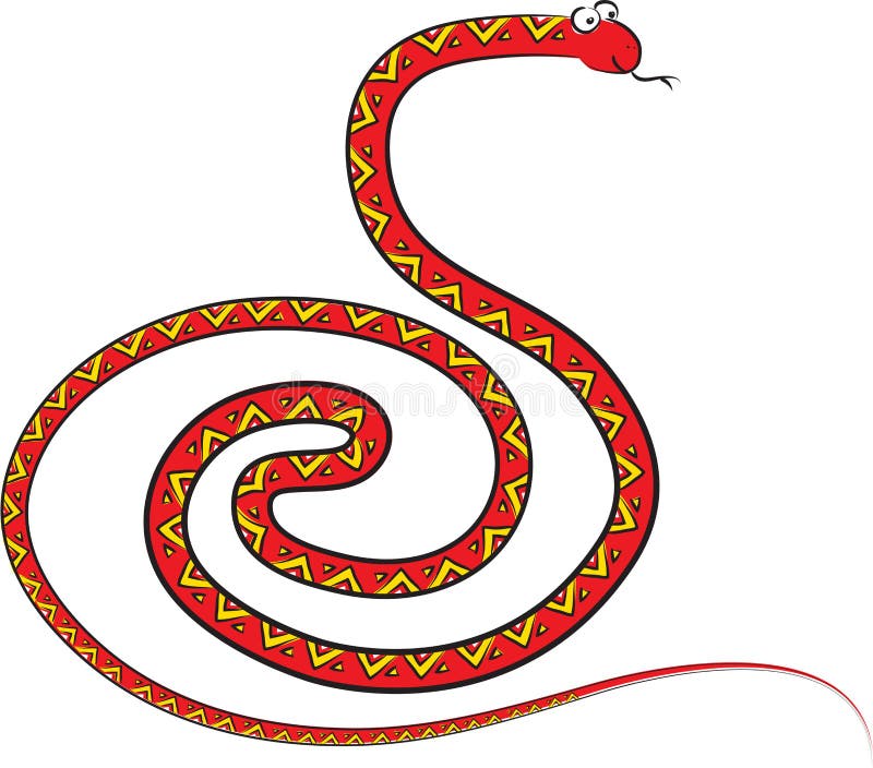 Vector Drawing Colourful Long Snake Icon Sign Stock Vector ...