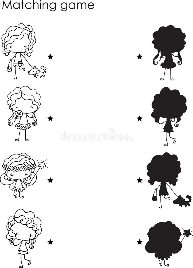 Matching Children Educational Game Match Objects Vector Image Stock ...