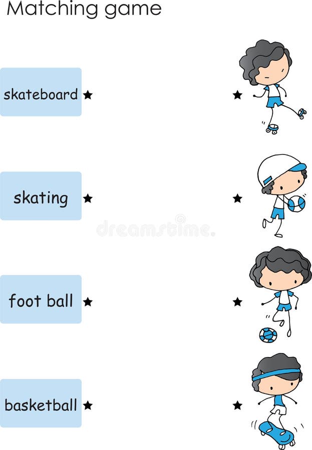 Matching Children Educational Game Match Objects Vector Image Stock ...