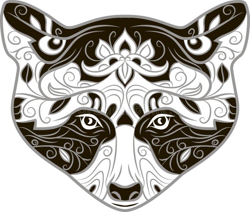 Gevormd hoofd van wasbeer vector illustratie. Illustration of hoofd ...