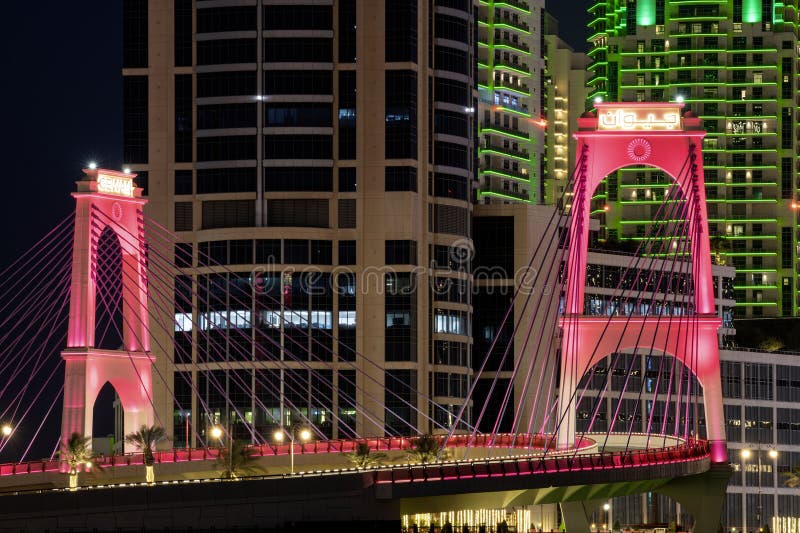 Gewan Island Bridge Pearl Qatar Editorial Photography - Image of ...