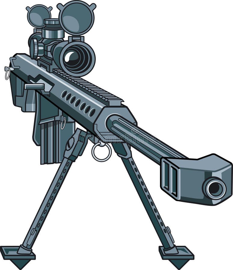 Geweer Met Zware Kaliber-sluipschutter Vector Illustratie ...