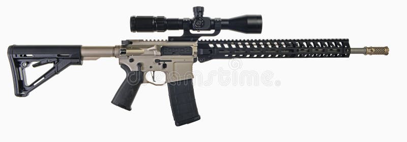 Gewehr AR15 Mit Bereich Und Ni-Bor Stockbild - Bild von hand, puffer ...