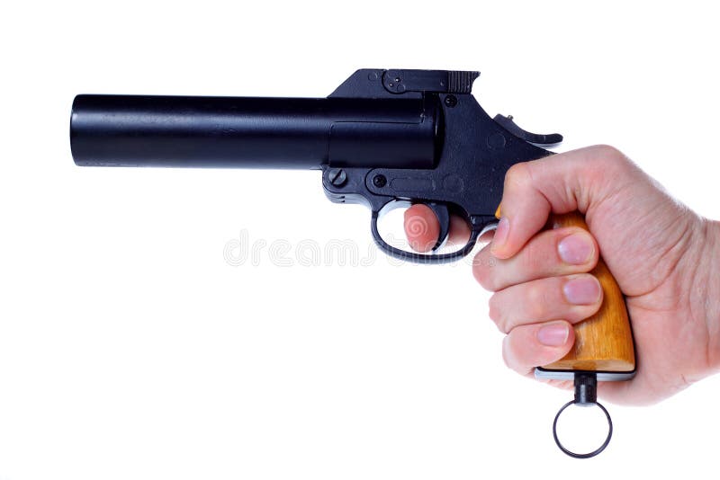 Gewehr in der Hand stockfoto. Bild von metall, hand, signal - 15184230