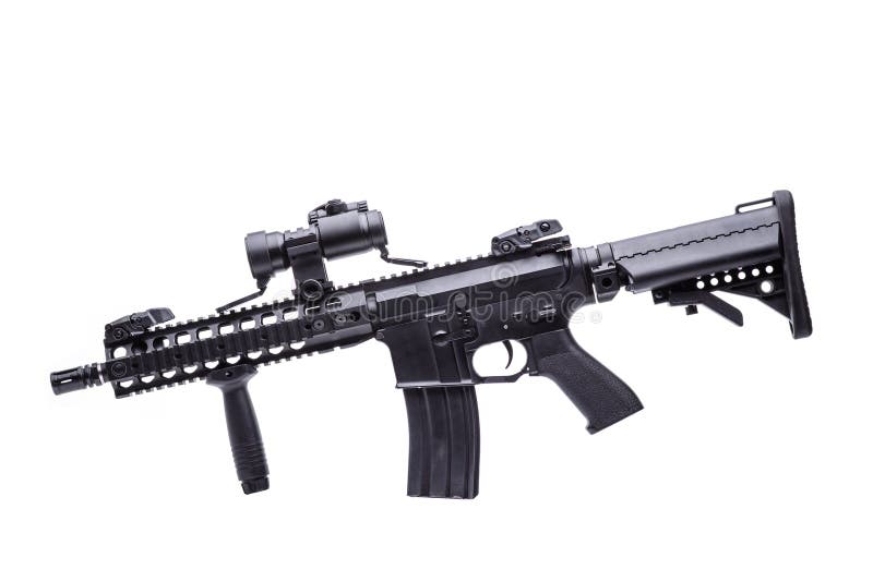 Gewehr M16 lokalisiert stockbild. Bild von scharfschütze - 71666499