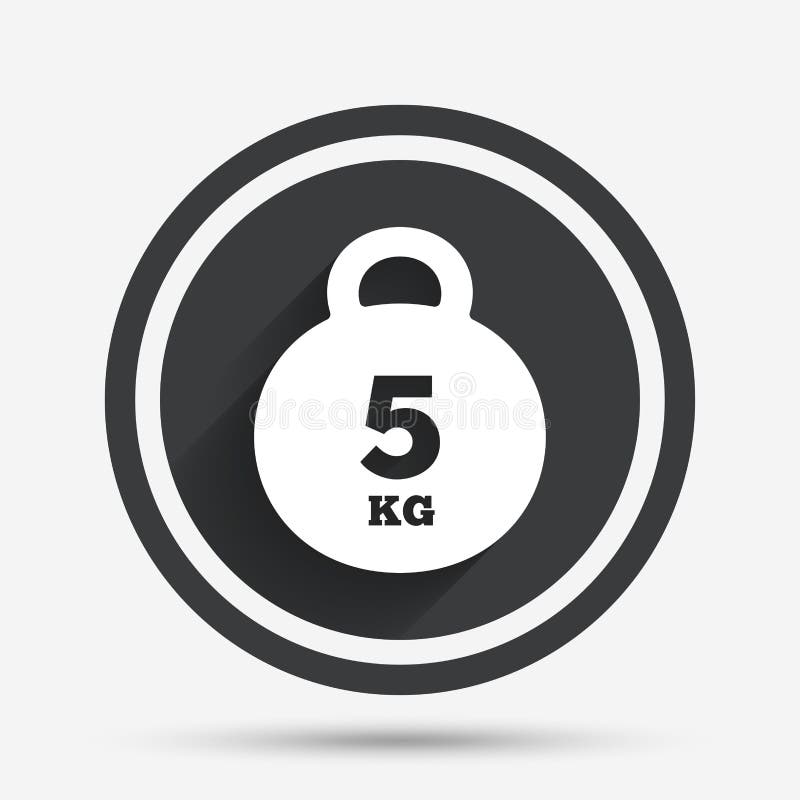 Gewichtszeichenikone 5 Kilogramm Kilogramm Sportsymbol Vektor Abbildung ...