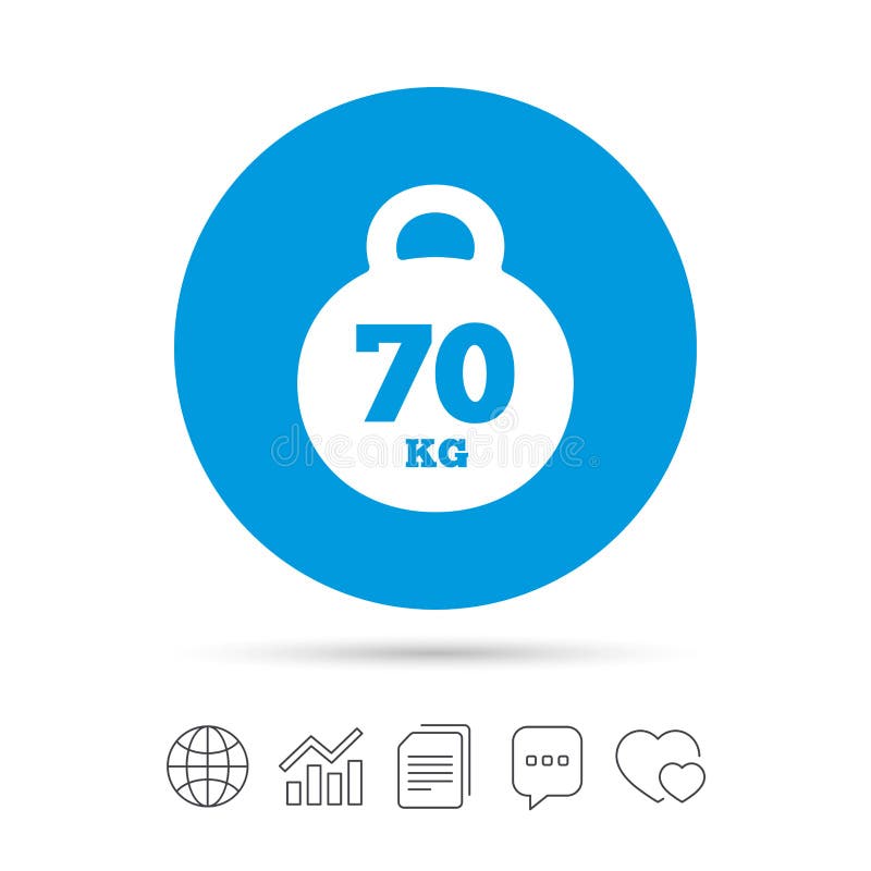 Gewichtszeichenikone 70 Kilogramm Kilogramm Sportsymbol Vektor ...