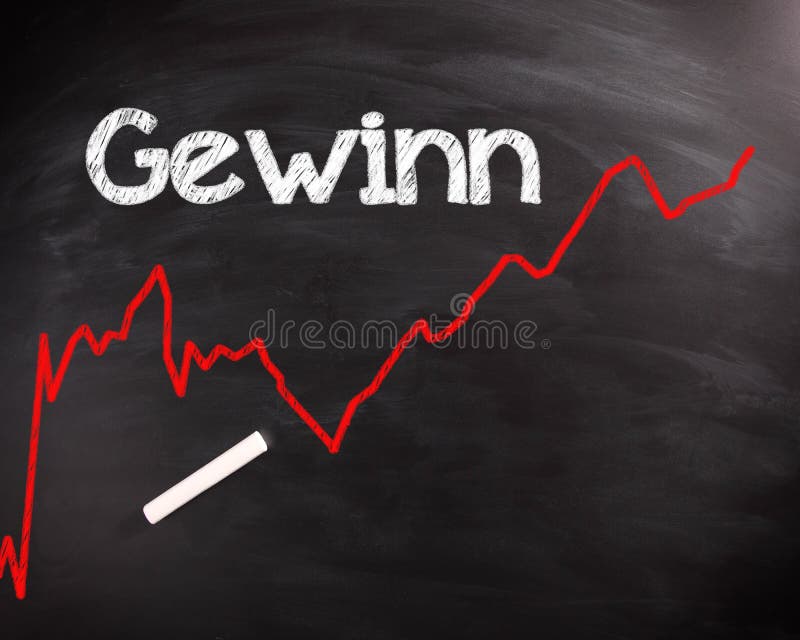 Gewinn Oder Gewinn Rate Graph Auf Schwarzer Tafel Stock Abbildung ...