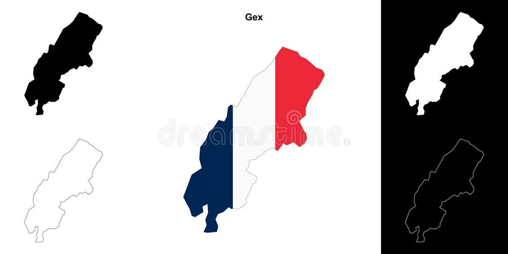 Gex outline map stock vector. Illustration of arrondissements - 361899035
