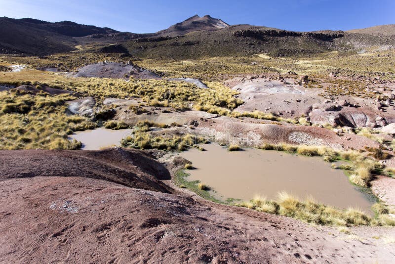 A Geyser Area in High Mountain Stock Photo - Image of landscape, steam ...