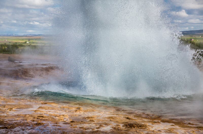 Geyser closeup stock image. Image of volcanic, steam - 42362611