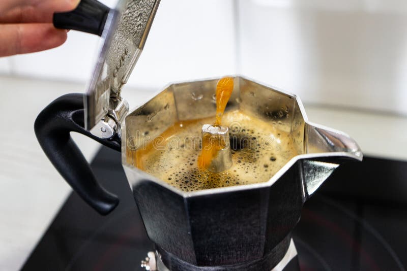 Geyser Coffee Maker. Silver Geyser Machine is a Device for the Kitchen ...