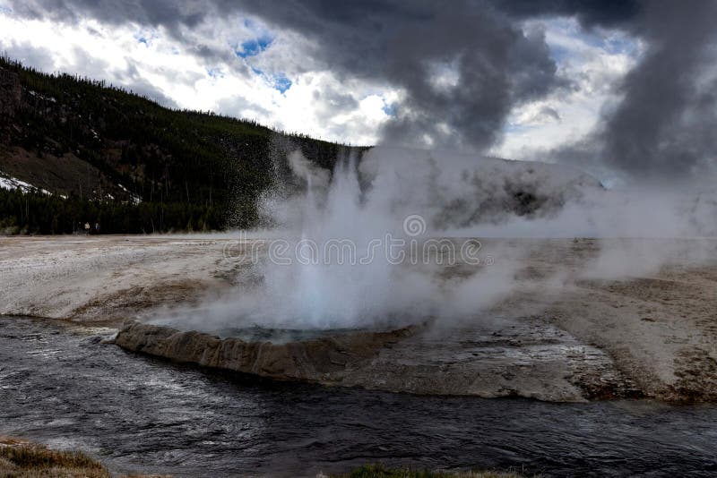 Natural Geyser Pool in Geothermal Valley Stock Photo - Image of steamy ...
