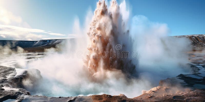 A Geyser Exploding in the Air Stock Illustration - Illustration of ...
