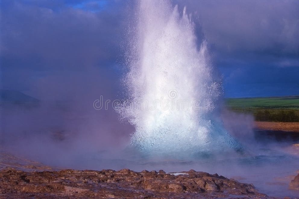 Geyser explosion stock image. Image of iceland, geothermic - 6239013