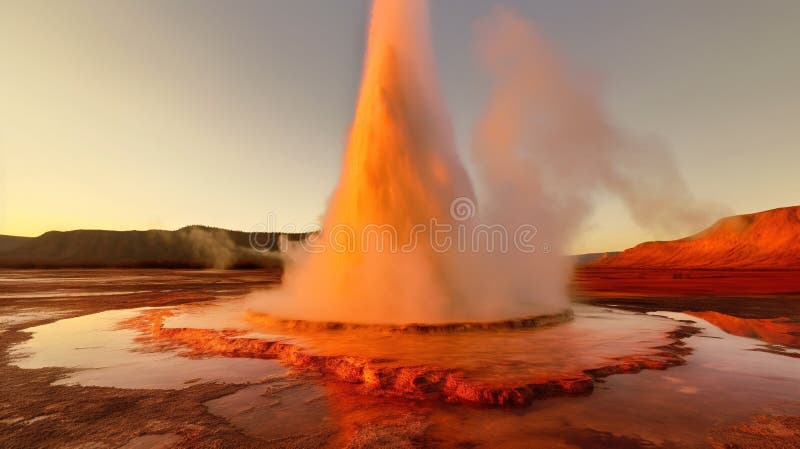 A Geyser Spewing Out Water into the Air Stock Illustration ...