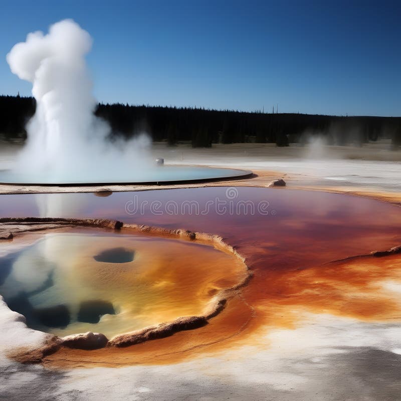 Geysers Explode, Ai-generatet Stock Illustration - Illustration of boil ...