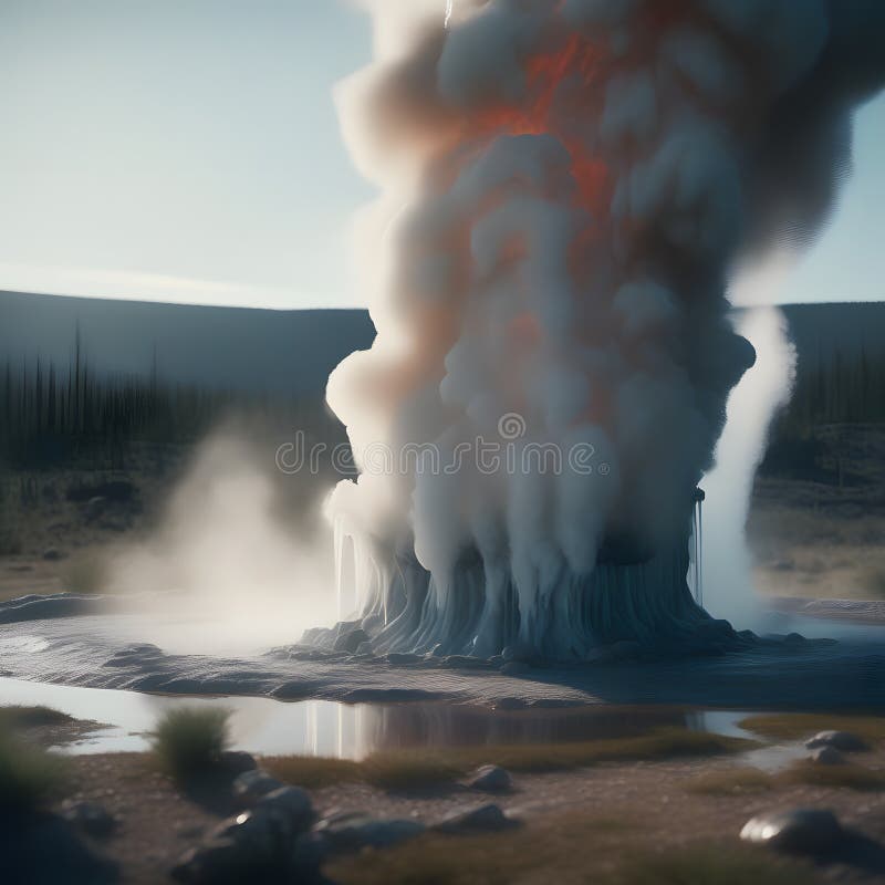 Geysers Explode, Ai-generatet Stock Illustration - Illustration of ...