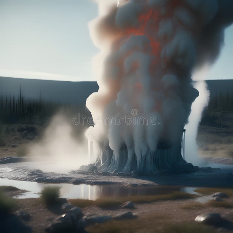 Geysers Explode, Ai-generatet Stock Illustration - Illustration of ...