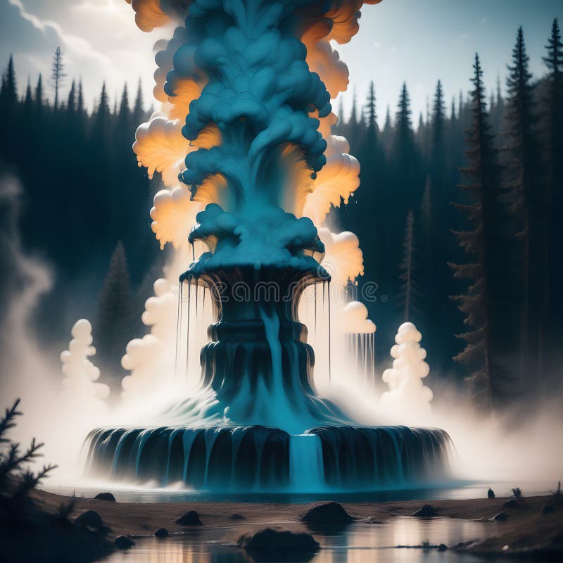 Geysers Explode, Ai-generatet Stock Illustration - Illustration of ...