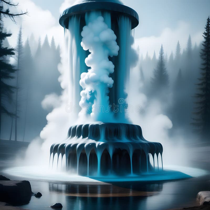 Geysers Explode, Ai-generatet Stock Illustration - Illustration of ...