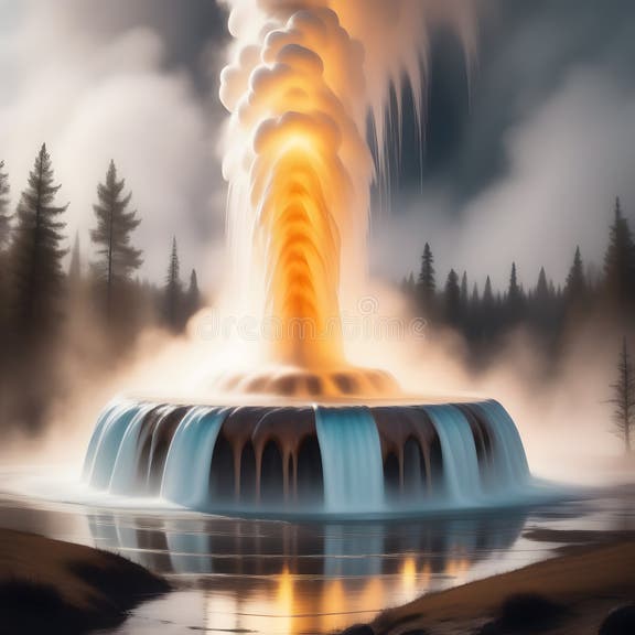 Geysers Explode, Ai-generatet Stock Illustration - Illustration of ...
