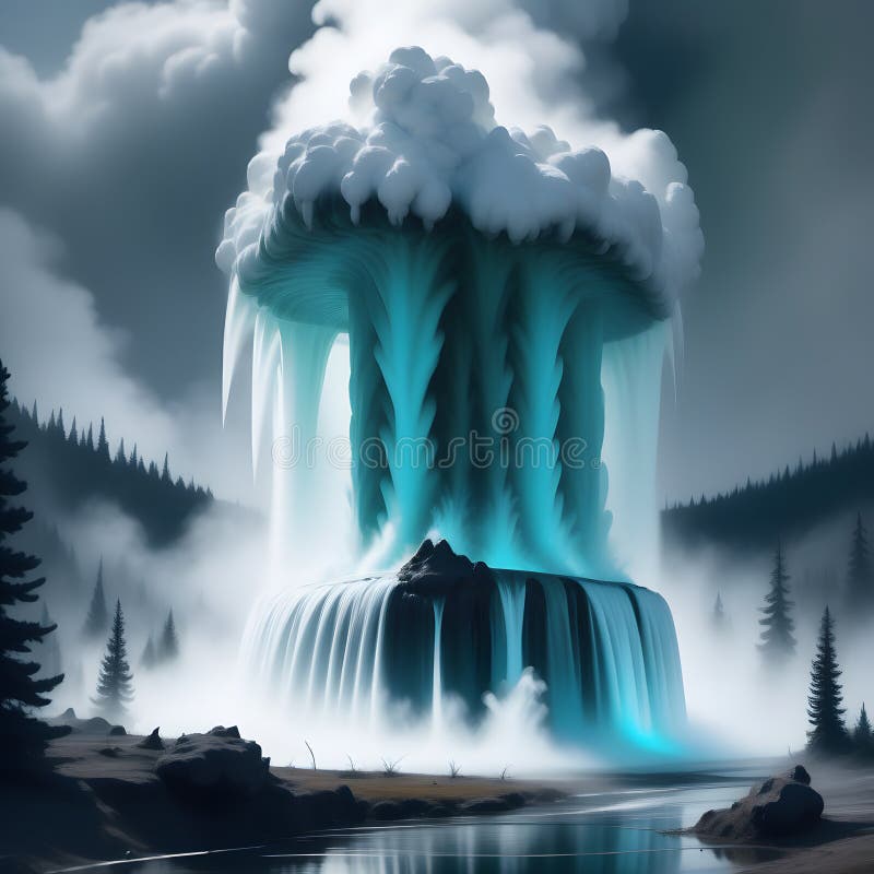 Geysers Explode, Ai-generatet Stock Illustration - Illustration of ...