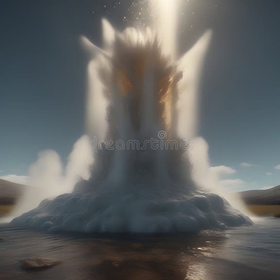 Geysers Explode, Ai-generatet Stock Illustration - Illustration of ...