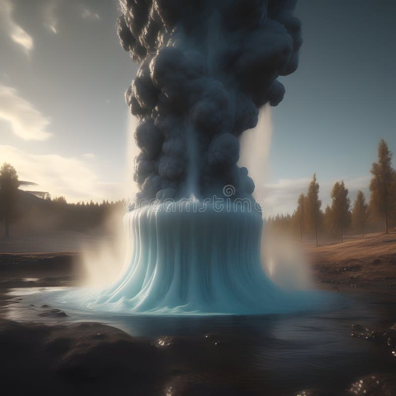 Geysers Explode, Ai-generatet Stock Illustration - Illustration of ...