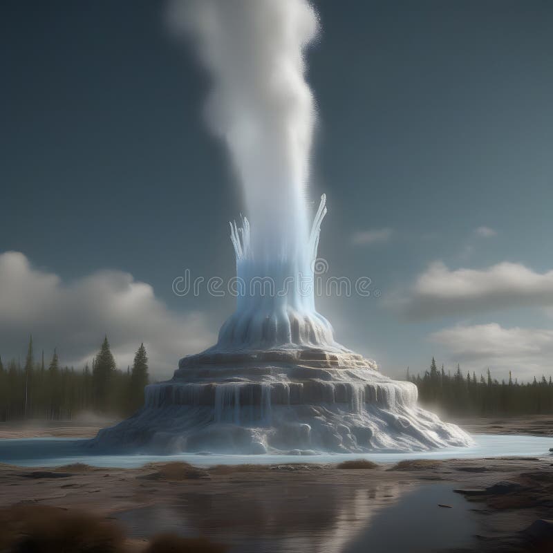 Geysers Explode, Ai-generatet Stock Image - Image of spectacle ...
