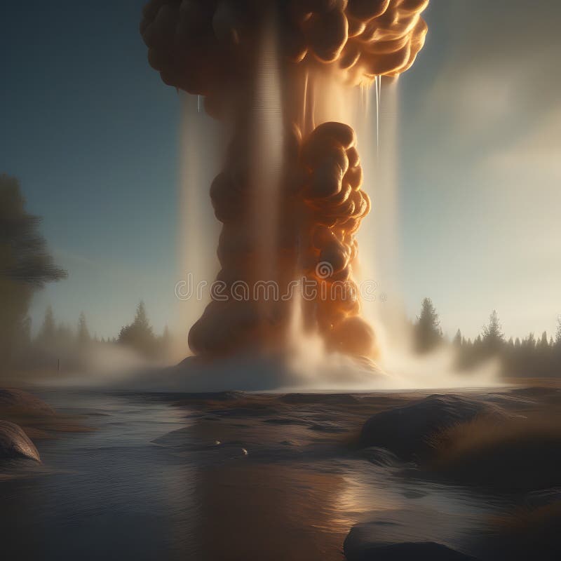 Geysers Explode, Ai-generatet Stock Illustration - Illustration of ...