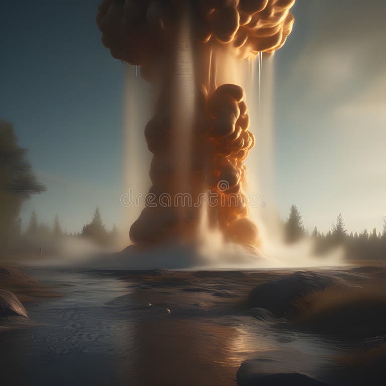 Geysers Explode, Ai-generatet Stock Illustration - Illustration of ...