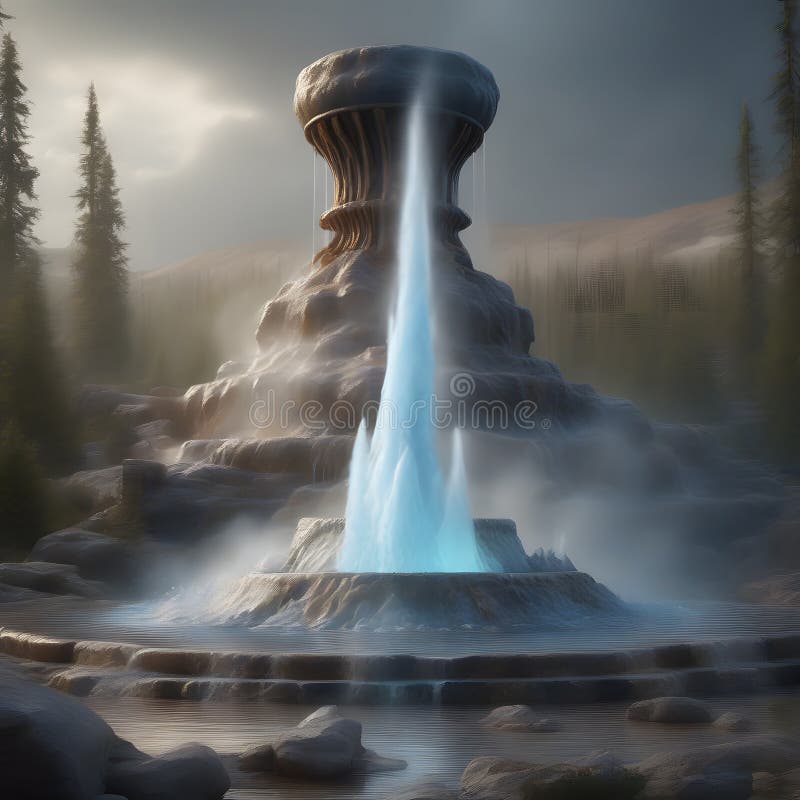 Geysers Explode, Ai-generatet Stock Illustration - Illustration of boil ...