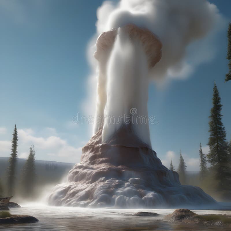 Geysers Explode, Ai-generatet Stock Illustration - Illustration of ...