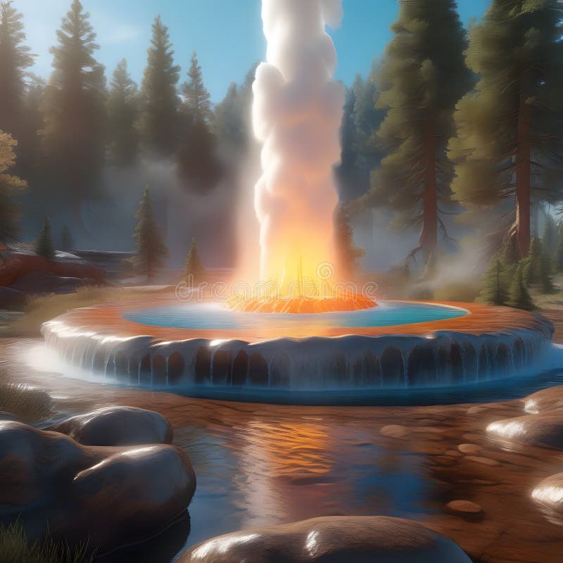 Geysers Explode, Ai-generatet Stock Illustration - Illustration of ...
