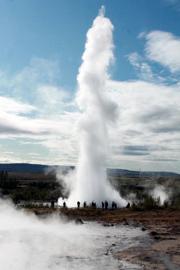 Geysir is exploding stock photo. Image of landscapes - 136870702