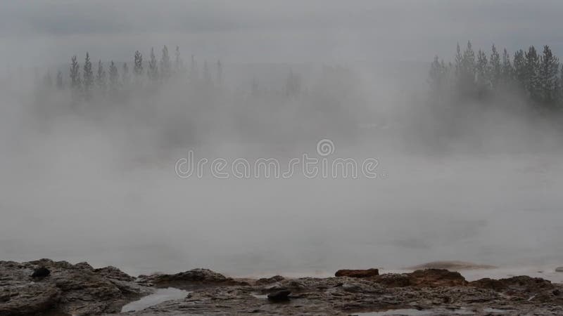 Geysir Hot Spring Exploding and Steaming on Golden Circle Trip Iceland ...