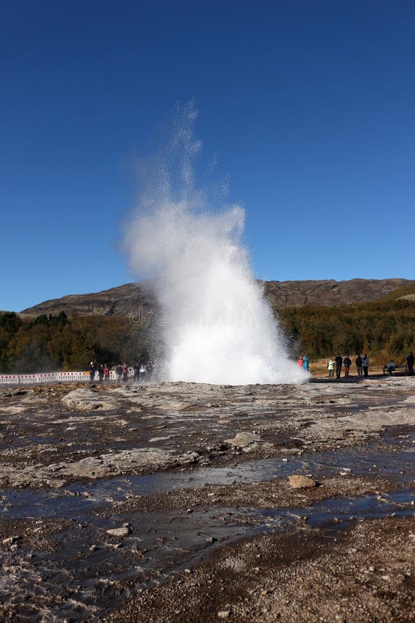 Strokkur Geysir Iceland Eruption Ending Stock Photos - Free & Royalty ...