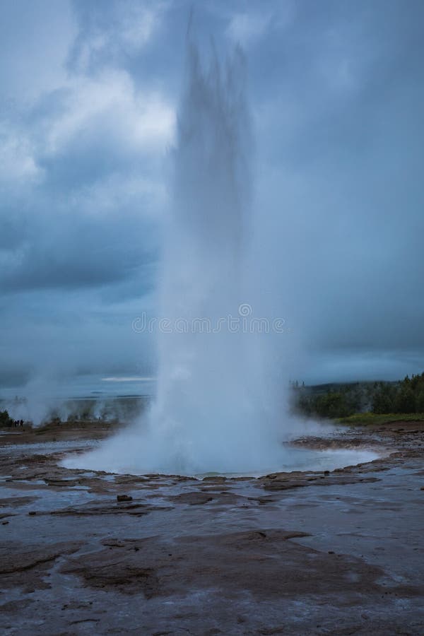 Geysir Strokkur Eruption in the Geysir Area Stock Photo - Image of ...