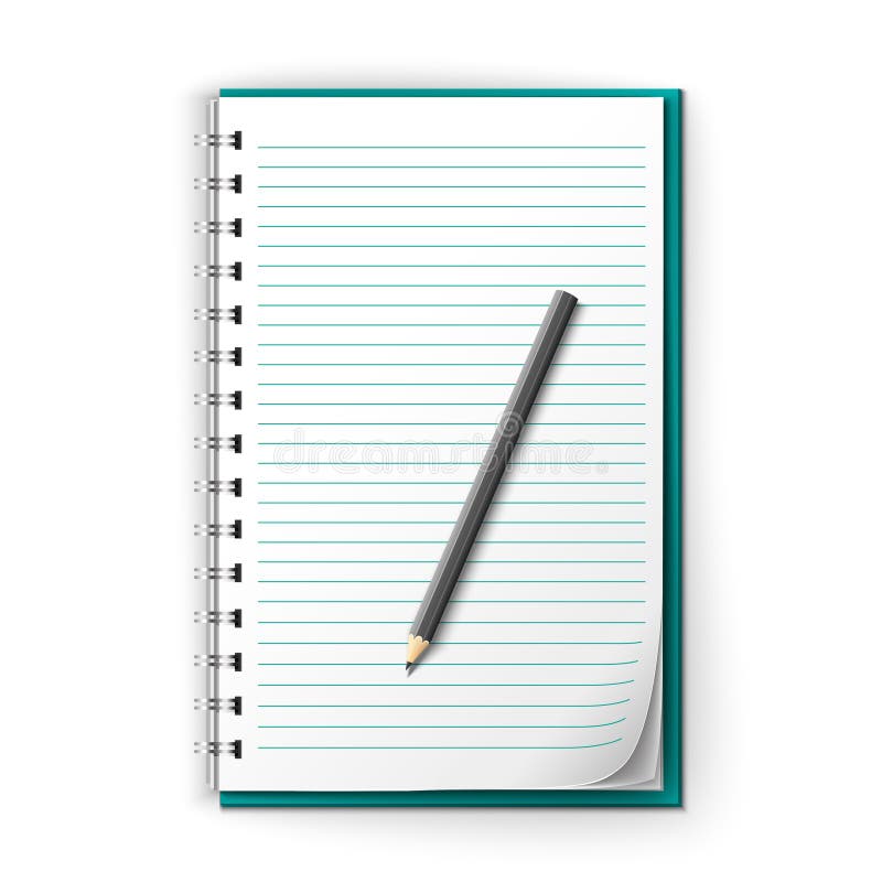 Gezeichneter Notizblock Und Bleistift Vektor Abbildung - Illustration ...