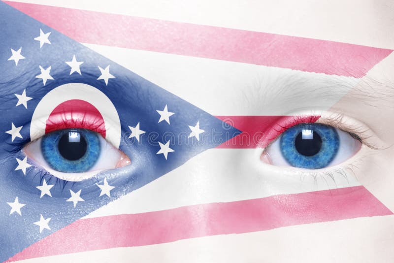 Gezicht Met De Vlag Van De Staat Van Ohio Stock Afbeelding - Image of ...