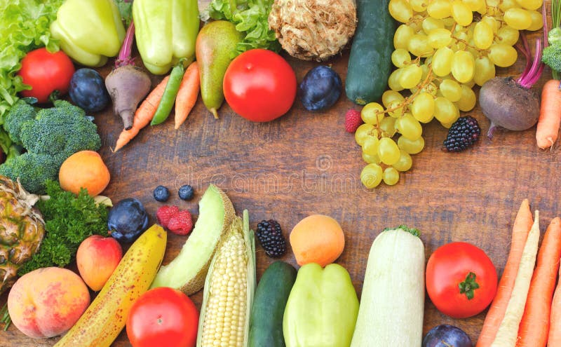 Gezond Voedsel - Natuurvoeding Stock Afbeelding - Image of banaan ...