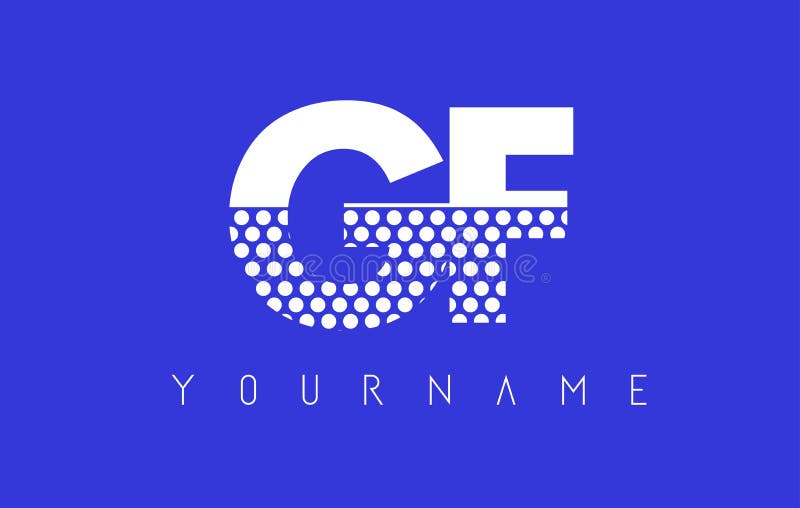 GF G F Dotted Letter Logo Design with Blue Background. Stock Vector ...