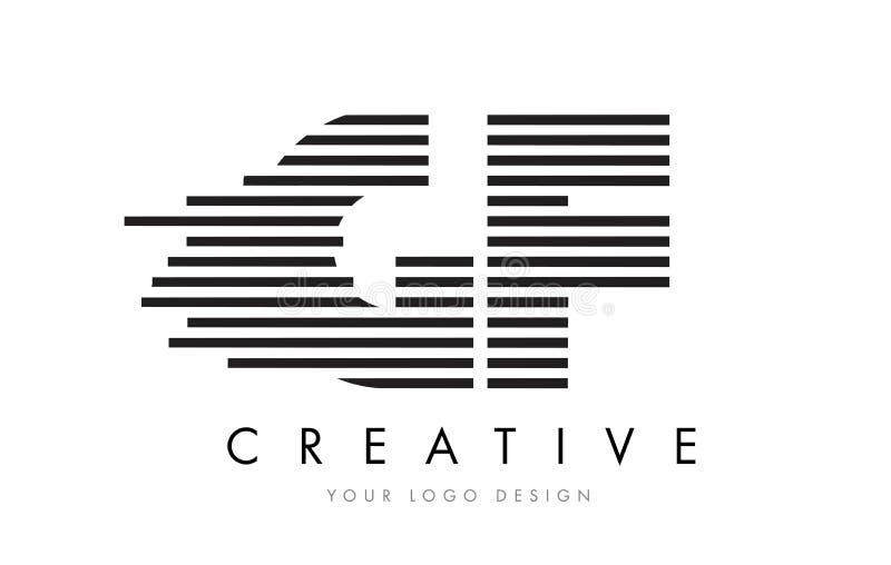 GF G F Zebra Letter Logo Design with Black and White Stripes Stock ...