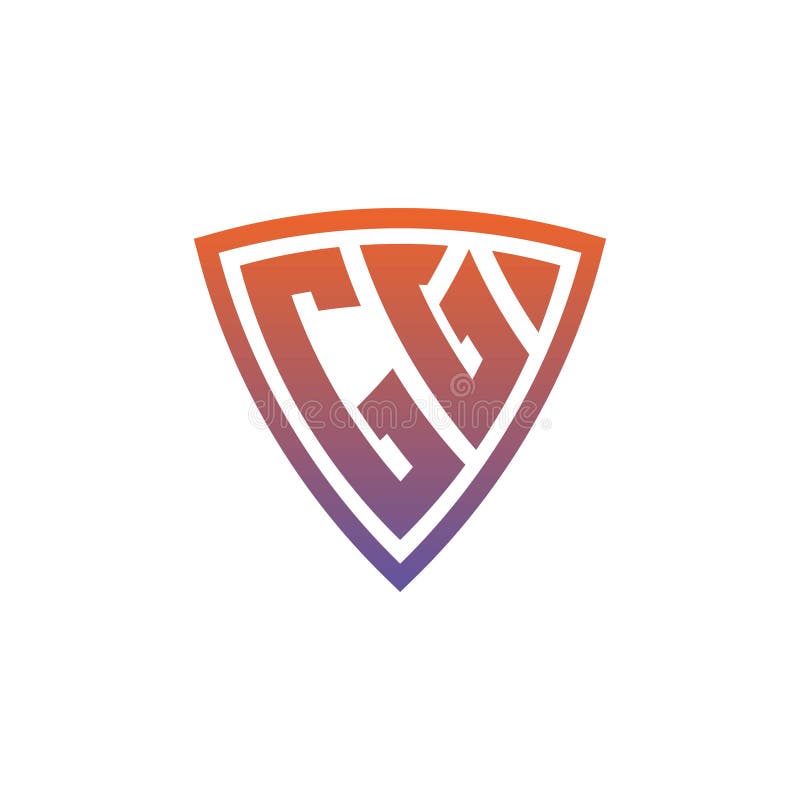 GG Logo Shield Monogram Gradient Style Design Stock Vector ...