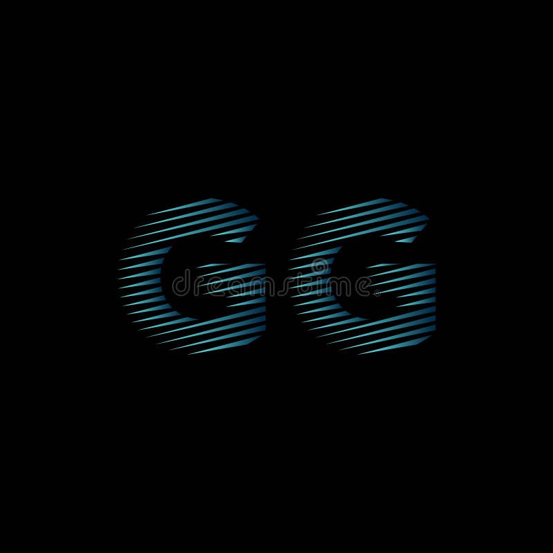 GG Monogram Lines Style Blue Light Vector Stock Vector - Illustration ...