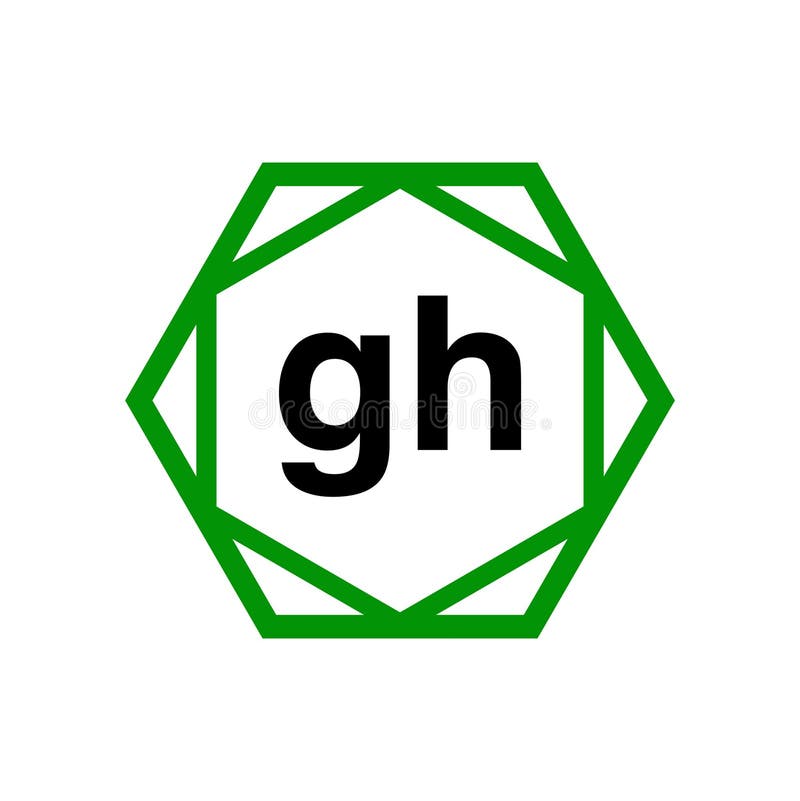 GH Company Monogram with Green Diamond. GH Icon Stock Vector ...