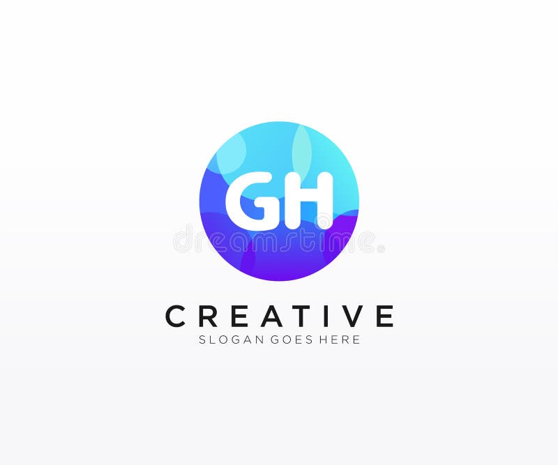 GH Initial Logo with Colorful Circle Template Vector Stock Vector ...